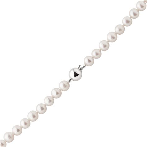 Freshwater Pearl Necklace With A Silver Clasp Klenota