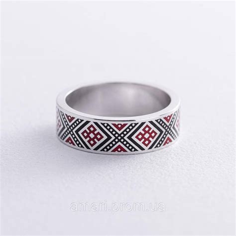 Золоте Обручне Кільце Вишиванка з Емаллю 230141100 — у Категорії Золоті Каблучки на Bigl Ua