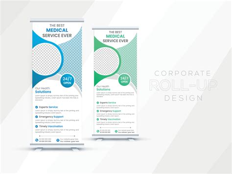 Pro Vector Modern Corporate Roll Up Banner Design Stand Template In