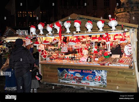The Christmas Market Stalls Bruges City West Flanders Flemish Region