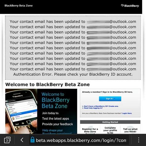 Beta Zone With New Bbid Continuous Errors Blackberry Forums At