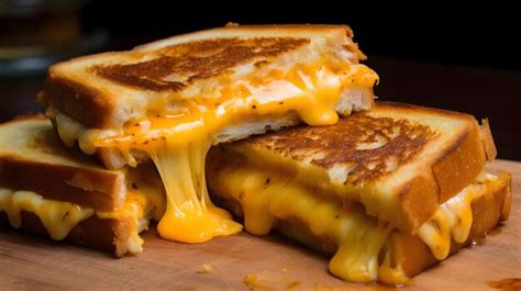 Melted Cheese Grilled Sandwich Premium Ai Generated Image