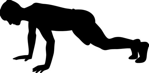 Silhouette Of Person Doing Push Up Exercise For Fitness And Workout