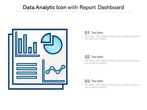 Data Analytic Icon With Report Dashboard Presentation Graphics Presentation Powerpoint