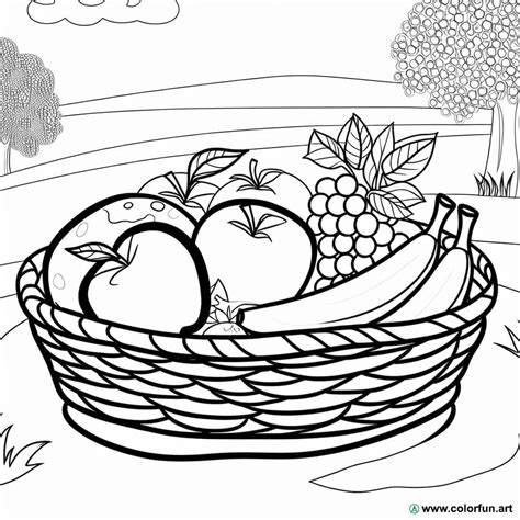 Coloriage Dun Panier De Fruits à Télécharger Ou à Imprimer Gratuitement