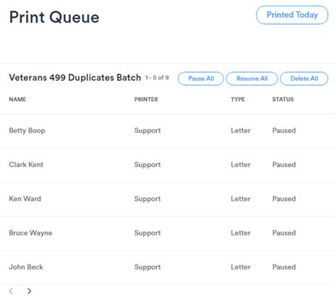 Print Queue Fireside