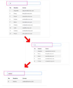 Cómo filtrar datos de una tabla con JavaScript 2022 Digital Nest