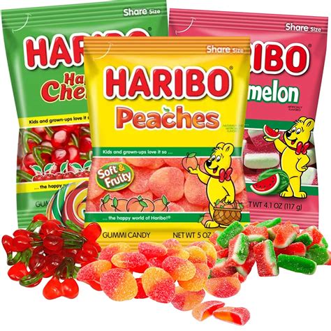 Haribo Gummi Summer Fruit Mix Peaches Watermelon And Cherry Flavored