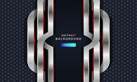 Premium Vector Realistic Overlap Layer On Hexagon Pattern Background Dark Overlap Layers