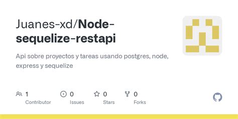 GitHub Juanes Xd Node Sequelize Restapi Api Sobre Proyectos Y Tareas