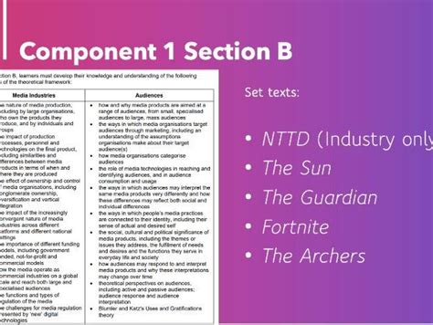 component 1 section b revision teaching resources