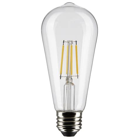 Satco S21364 8 Watt St19 Led Clear Medium Base 90 Cri 3000k 120 V