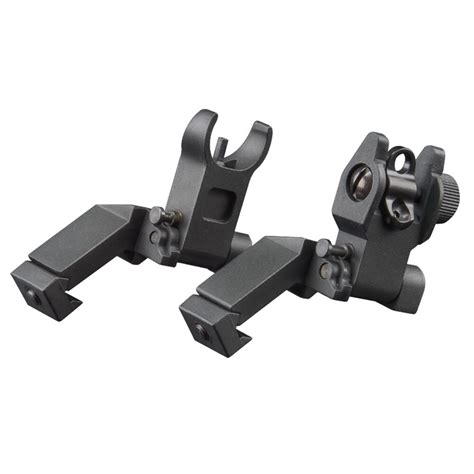 Aim Sports Ar Low Profile 45 Degree Flip Up Sight Set Aluminum Black