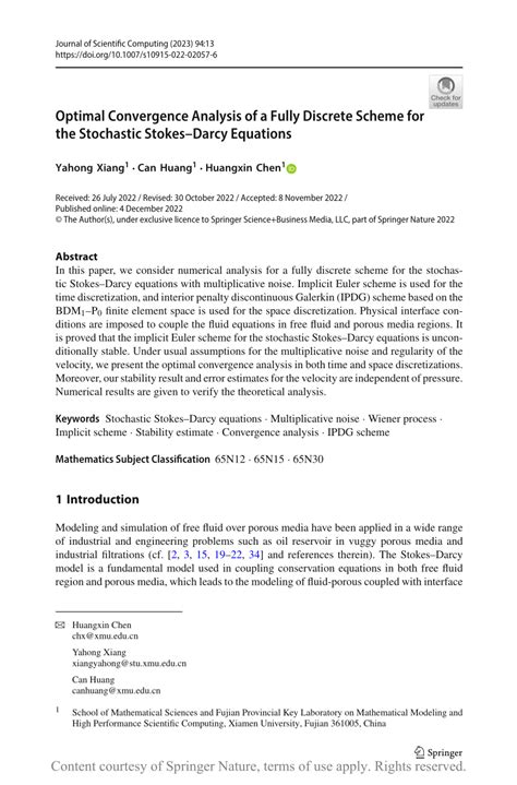 Optimal Convergence Analysis Of A Fully Discrete Scheme For The Stochastic Stokes Darcy Equations