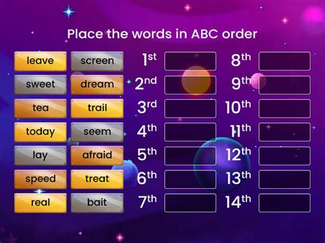 Abc Order Practice Rank Order