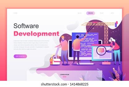 Software Development Landing Page Over Royalty Free Licensable