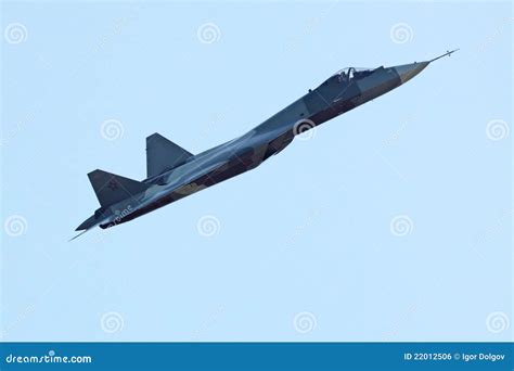Sukhoi Pak Fa T 50 Prototype Side View Editorial Photo Image Of