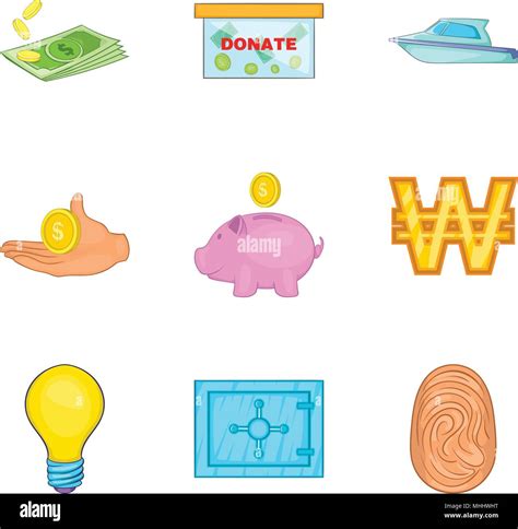 Needful Icons Set Cartoon Style Stock Vector Image Art Alamy