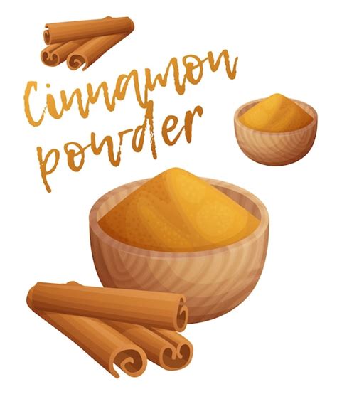Premium Vector Cinnamon Powder And Sticks Vector Icon Isolated On