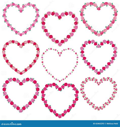 Rose Heart Frames Stock Illustration Illustration Of Rosette 65465293