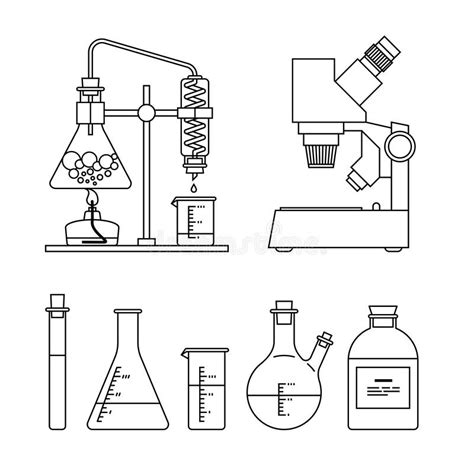 Laboratory Glassware Vertical Stock Vector Illustration Of Physician