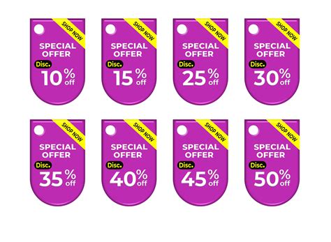 Set Tag Special Offer Discount Promotion Color Variation 23658008 Png