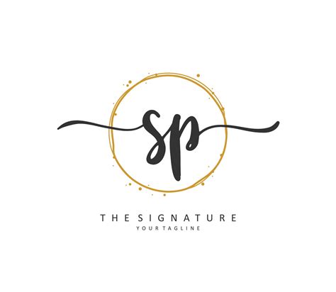 Sp Initial Letter Handwriting And Signature Logo A Concept Handwriting