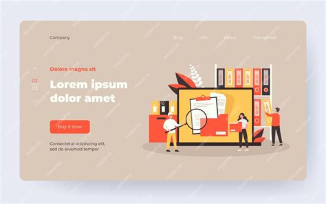 Premium Vector People Taking Documents From Shelves Using Magnifying Glass And Searching