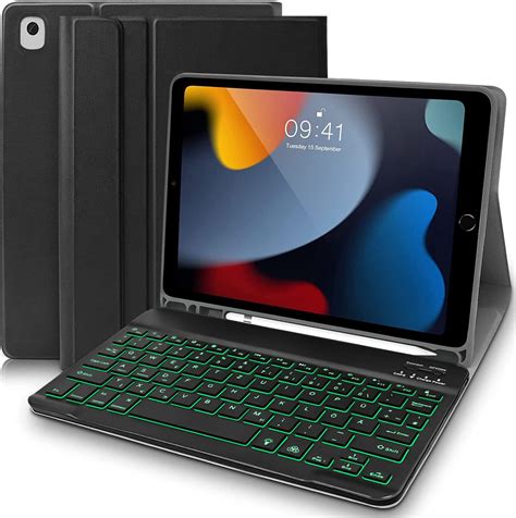 Tastatur Hülle für iPad 10 2 Zoll Beleuchtete für 2021 2020 2019 QWERTZ