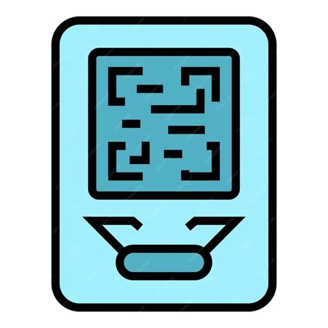 Значок Qr кода билета на метро контур значка вектора Qr кода билета на