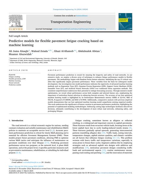 Pdf Predictive Models For Flexible Pavement Fatigue Cracking Based On Machine Learning