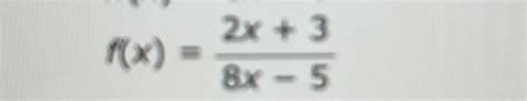 Solved F X 2x 38x 5use The Quotient Rule