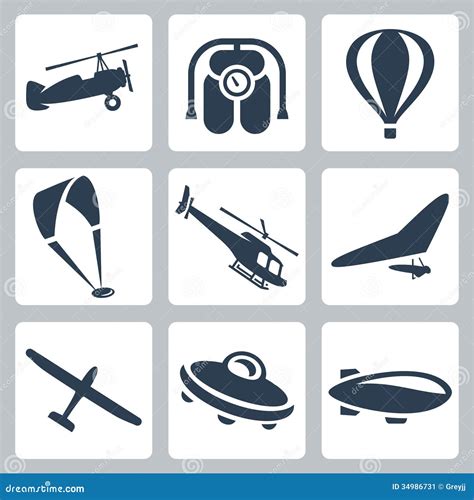 Iconos De Los Aviones Del Vector Fijados Imagen De Archivo Imagen