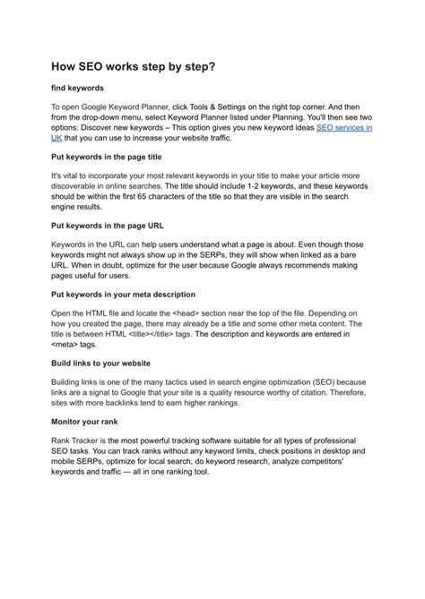 ppt how seo works step by step powerpoint presentation free download
