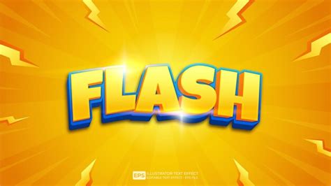 Fonte de efeito de texto editável em flash Vetor Premium