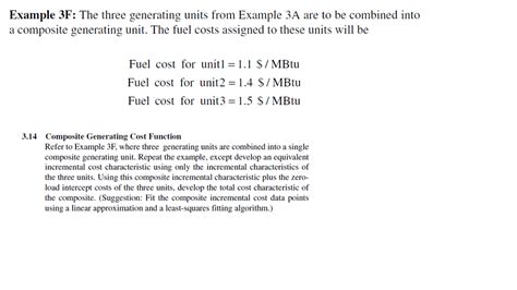example 3f the three generating units from example