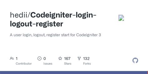 Github Hedii Codeigniter Login Logout Register A User Login Logout
