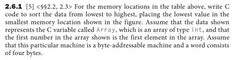 Solved 26 The Table Below Shows 32 Bit Values Of An Array