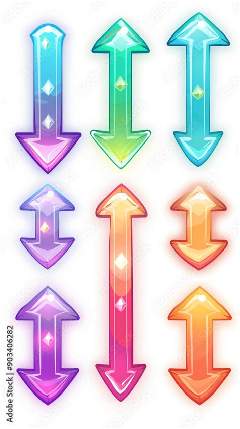 Seamless Arrow Button Sprite Sheet For Endless Runner Menu Game On