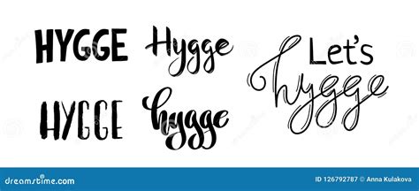 Hygge Hand Drawn Lettering For Hygge Lifestyle Poster Banner Logo
