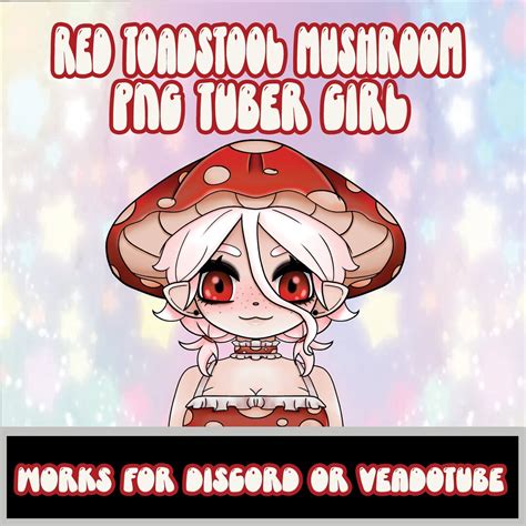 Red Toadstool Mushroom Girl Luna Chibi Premade Png Tuber Veadotube