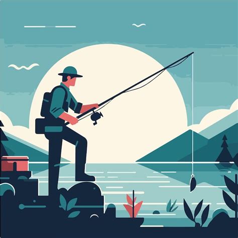 Premium Vector Vector Guy Fishing
