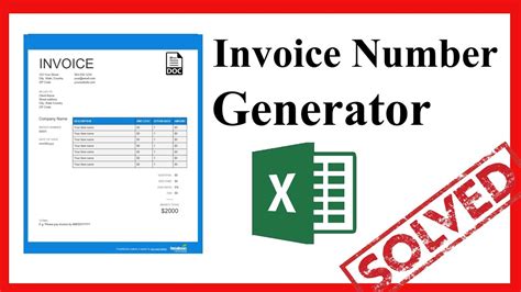 How To Generate Invoice Number Automatically In Excel Youtube