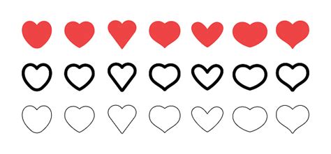Icônes De Cœur Illustration Vectorielle Du Symbole Damour Saintvalentin