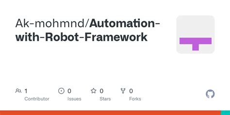 GitHub Ak Mohmnd Automation With Robot Framework