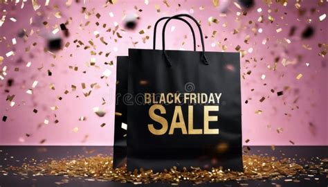 Lighting Text Sale Confetti Bag Studio Black Area Rendering Concept