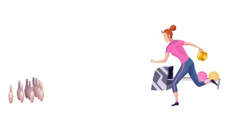 Premium Vector People Play Bowling Game Side View Woman And Man