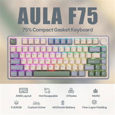 Snapklik EPOMAKER X Aula F75 Gasket Mechanical Keyboard 75 Wireless Hot Swappable Gaming