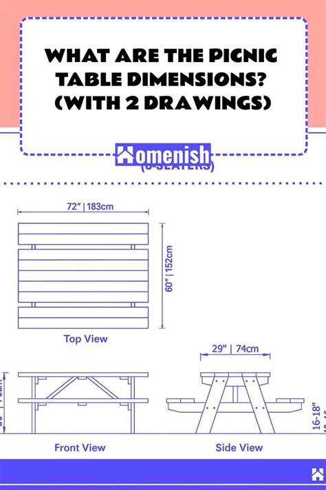 What Are The Picnic Table Dimensions With 2 Drawings In 2024
