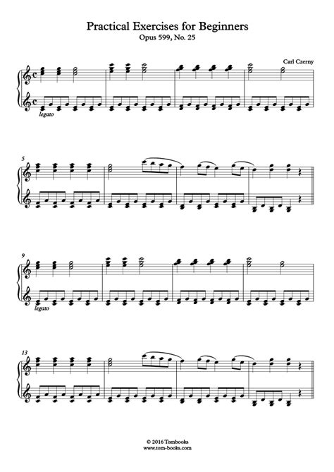 Practical Exercises For Beginners Opus No Czerny Piano Sheet Music